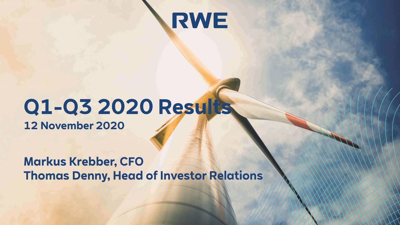 RWE Aktiengesellschaft 2020 Q3 - Results - Earnings Call Presentation (OTCMKTS:RWEOY) | Seeking ...