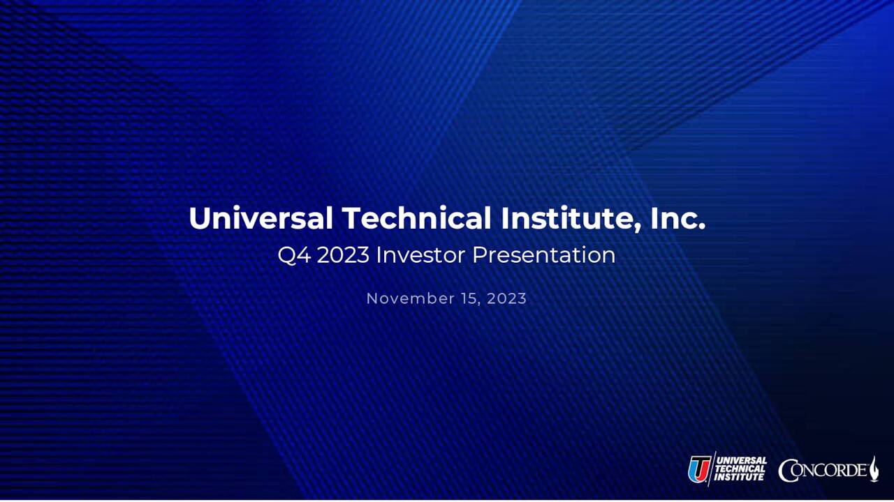 Universal Technical Institute, Inc. 2023 Q4 - Results - Earnings Call ...