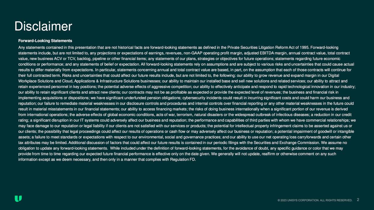 Unisys Corporation 2023 Q1 - Results - Earnings Call Presentation (NYSE:UIS) | Seeking Alpha