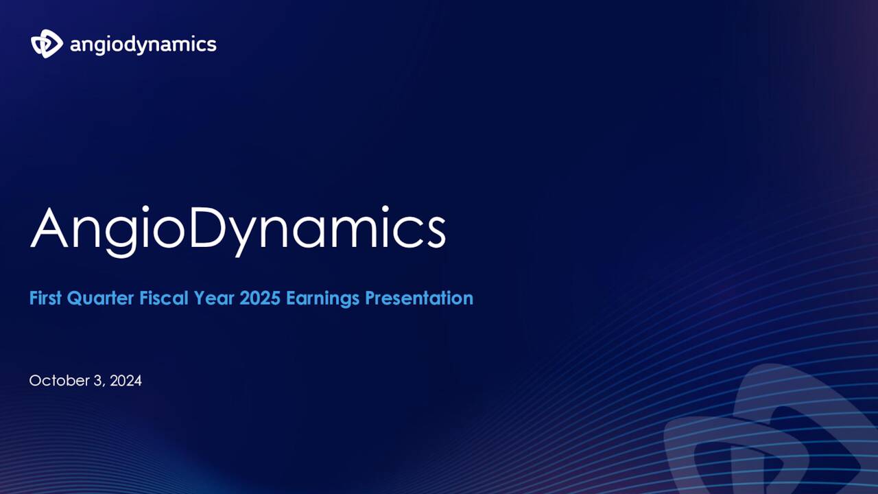 AngioDynamics, Inc. 2025 Q1 - Results - Earnings Call Presentation ...