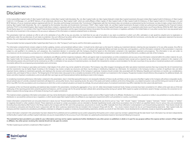 Bain Capital Specialty Finance, Inc. 2024 Q3 - Results - Earnings Call ...