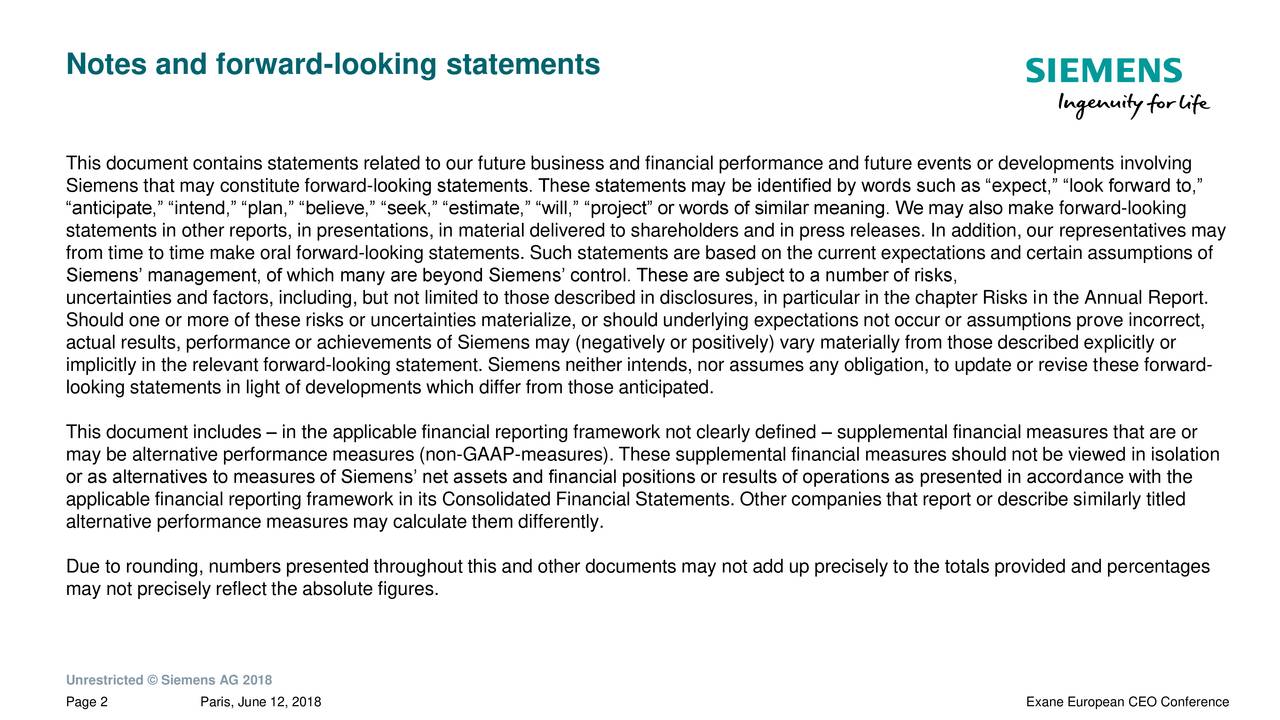 Siemens (SIEGY) Presents At Exane BNP Paribas European CEO Conference ...