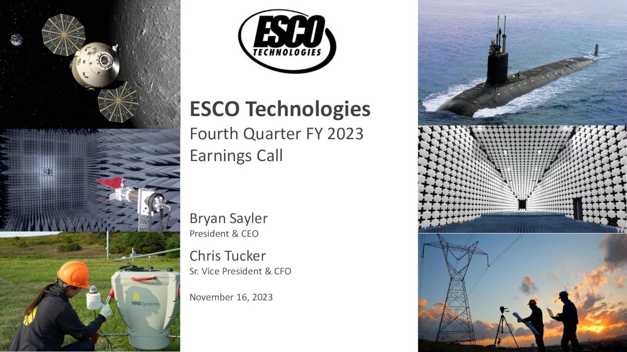 ESCO Technologies Inc. 2023 Q4 - Results - Earnings Call Presentation ...