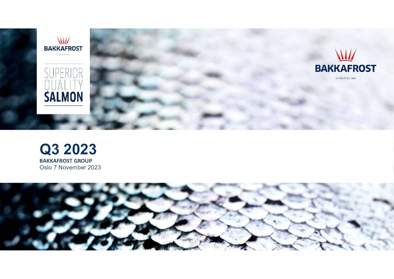 P/F Bakkafrost 2023 Q3 - Results - Earnings Call Presentation (OTCMKTS ...