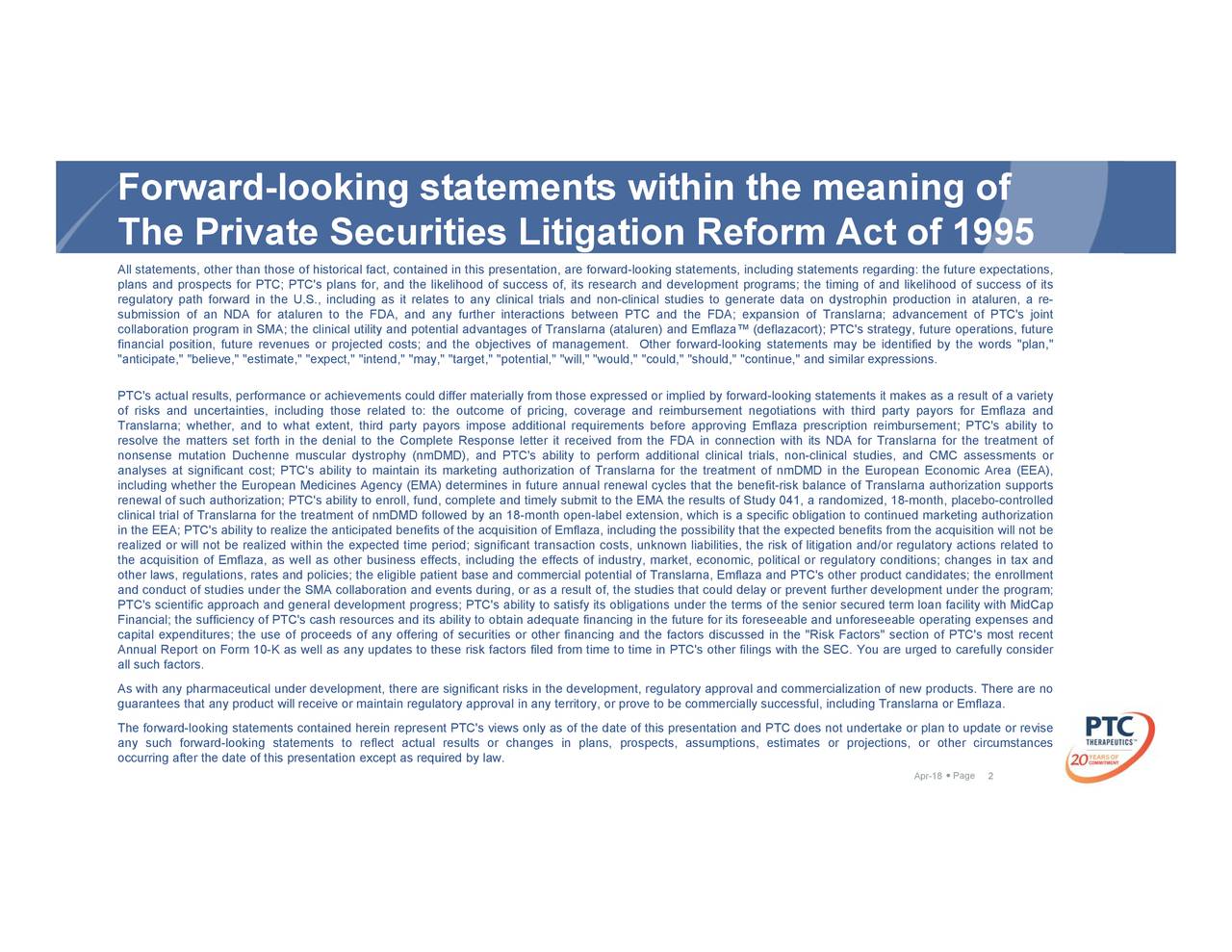 PTC Therapeutics (PTCT) Investor Presentation - Slideshow (NASDAQ:PTCT ...