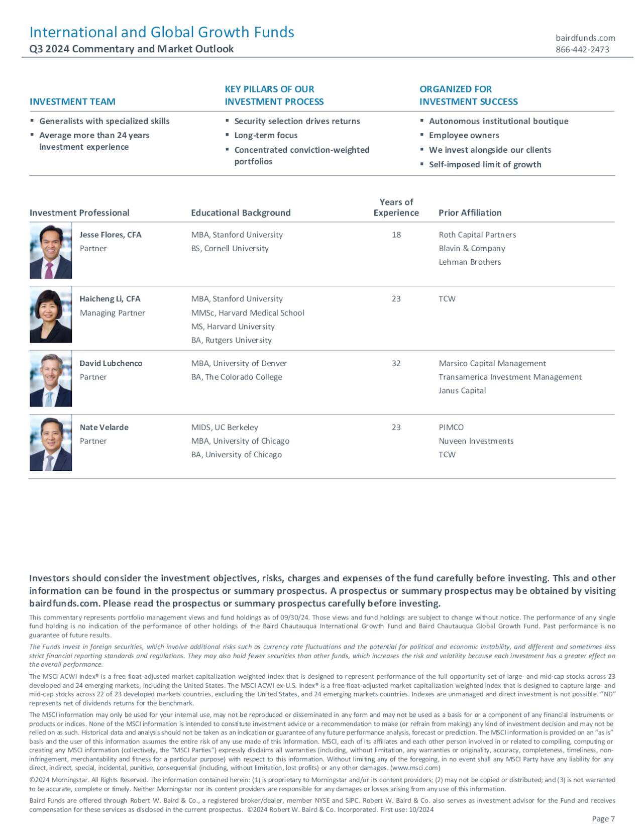 Baird Q3 2024 International And Global Growth Fund Commentary | Seeking Alpha