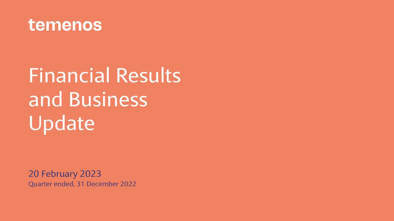 Temenos AG 2022 Q4 - Results - Earnings Call Presentation (OTCMKTS:TMNSF) | Seeking Alpha