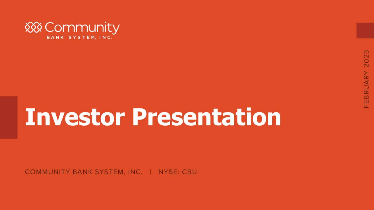Community Bank System (CBU) Investor Presentation - Slideshow (NYSE:CBU ...