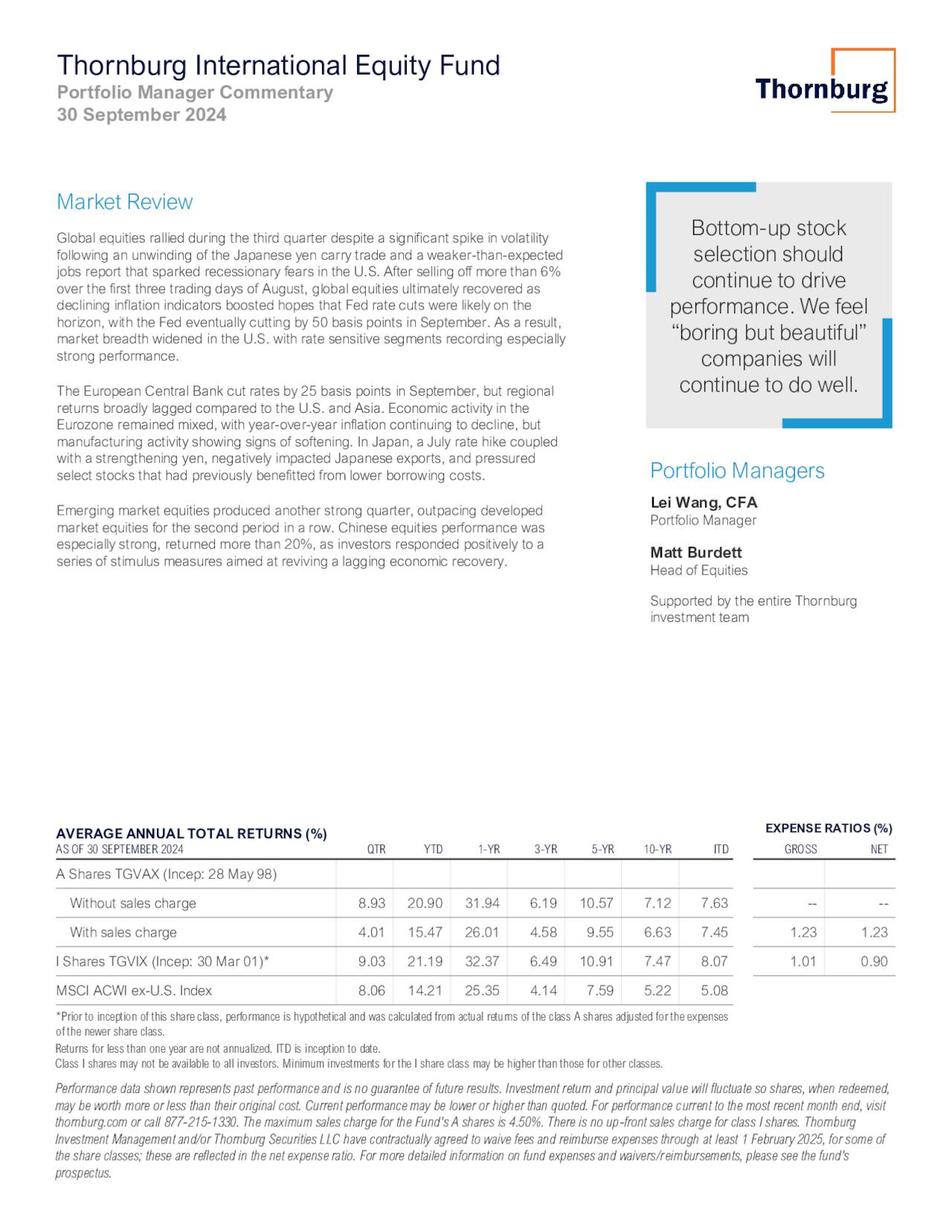 Thornburg International Equity Fund Q3 2024 Commentary (Mutual Fund ...
