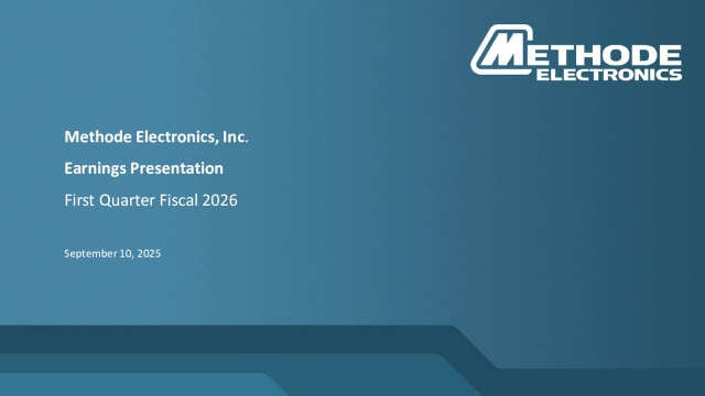 Methode Electronics, Inc. 2026 Q1 - Results - Earnings Call ...