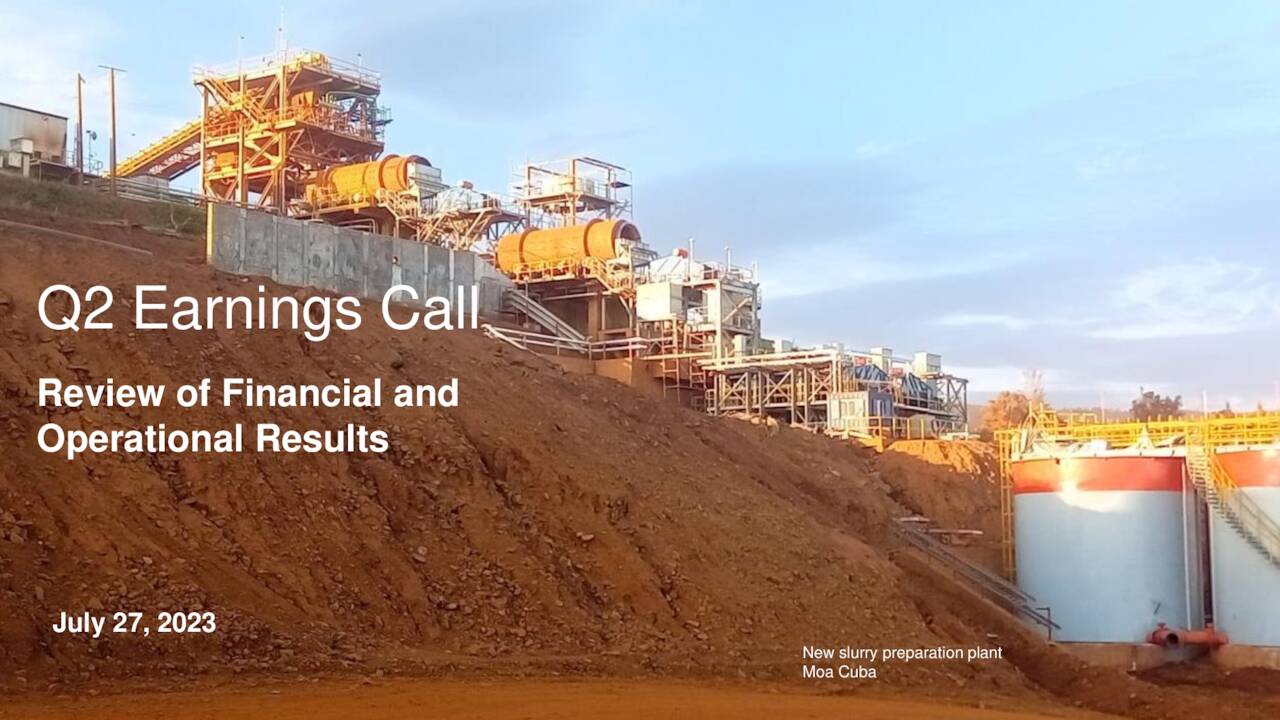 Sherritt International Corporation 2023 Q2 - Results - Earnings Call Presentation (OTCMKTS:SHERF ...