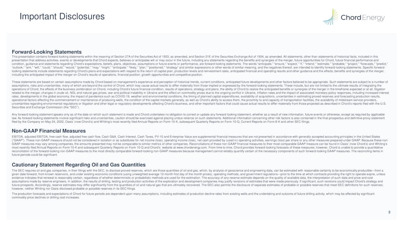 Chord Energy Corporation 2023 Q1 - Results - Earnings Call Presentation (NASDAQ:CHRD) | Seeking ...