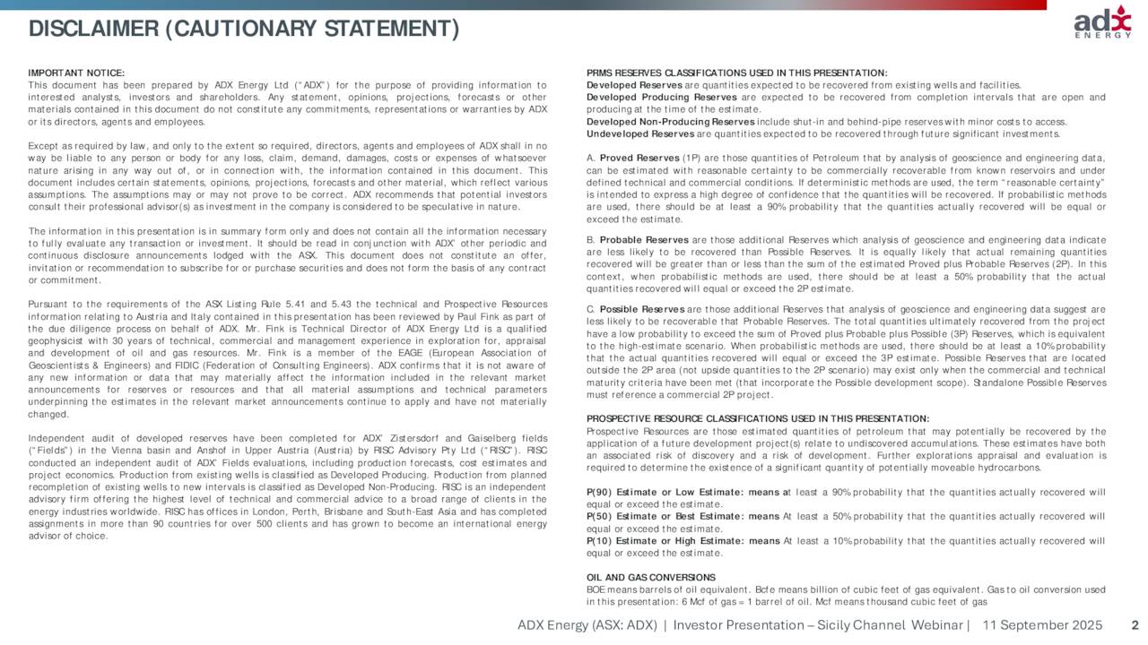 ADX Energy Ltd (ADXRF) Shareholder/Analyst Call - Slideshow (OTCMKTS ...