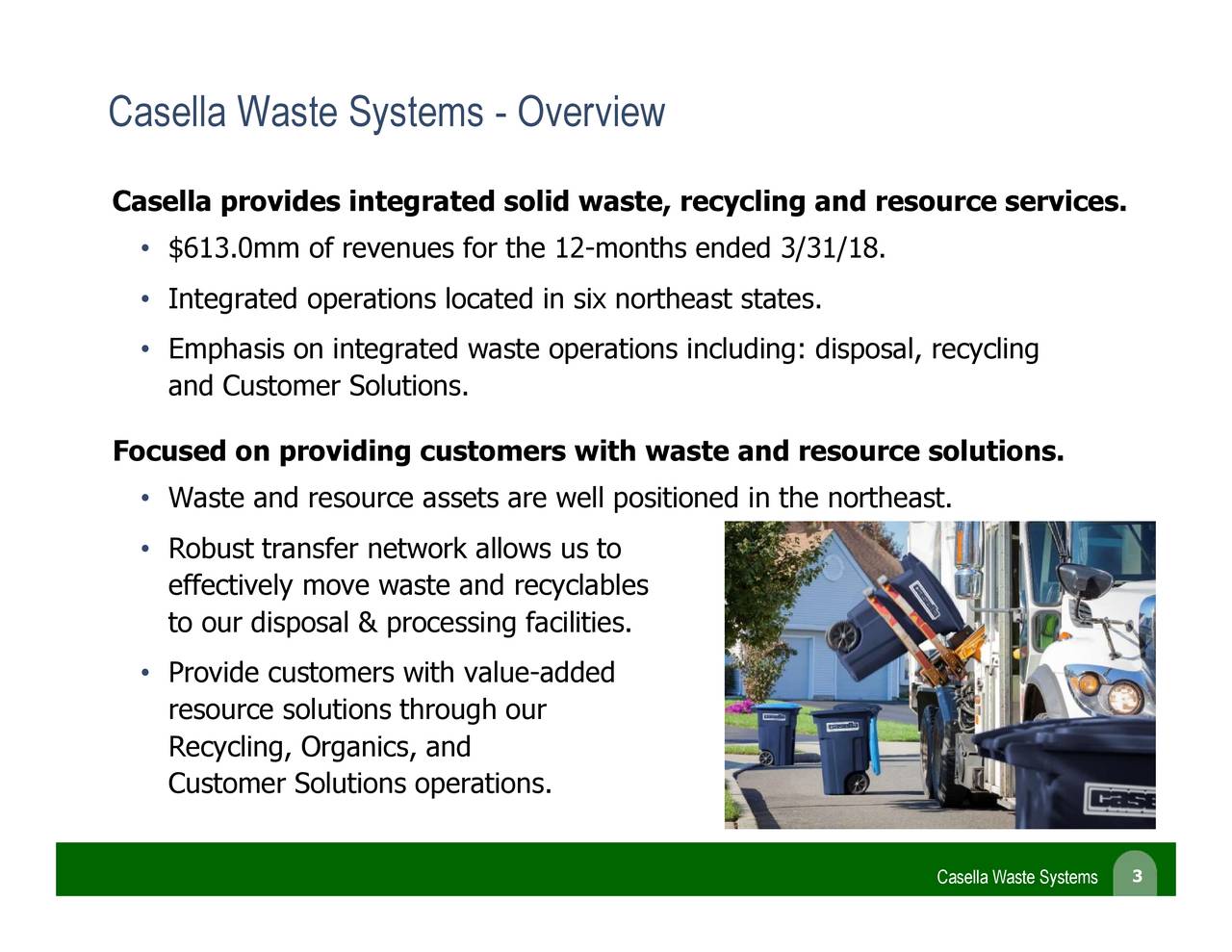Casella Waste Systems (CWST) Presents At Stifel 2018 Cross Sector ...
