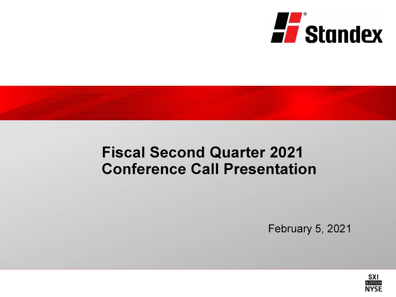 Standex International Corporation 2021 Q1 - Results - Earnings Call Presentation (NYSE:SXI ...