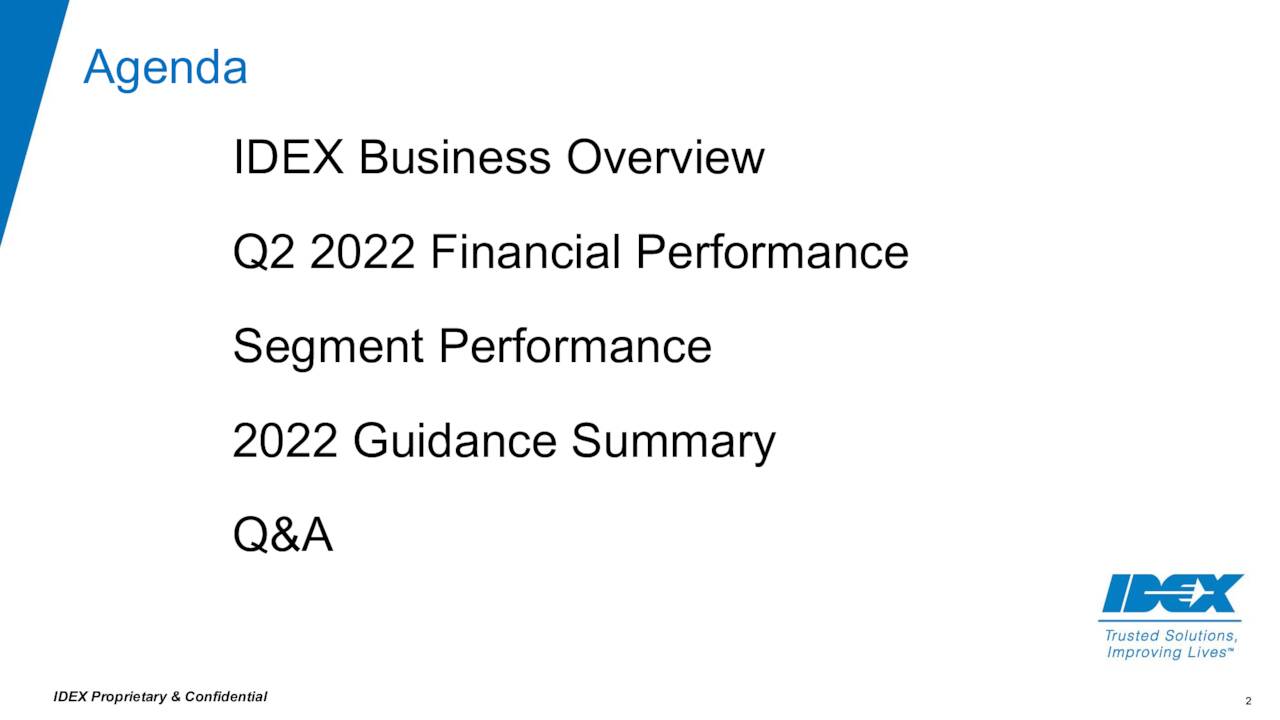 IDEX Corporation 2022 Q2 - Results - Earnings Call Presentation (NYSE ...