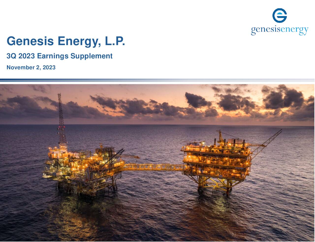 Genesis Energy, L.P. 2023 Q3 - Results - Earnings Call Presentation ...