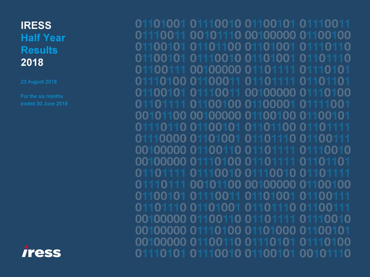 IRESS Ltd. ADR 2018 Q2 - Results - Earnings Call Slides (OTCMKTS:IRSSY ...