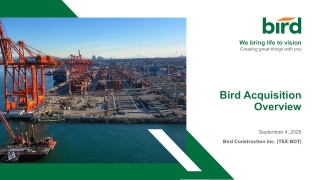 Bird Construction Inc. Acquires Fraser River Pile & Dredge Presentation ...