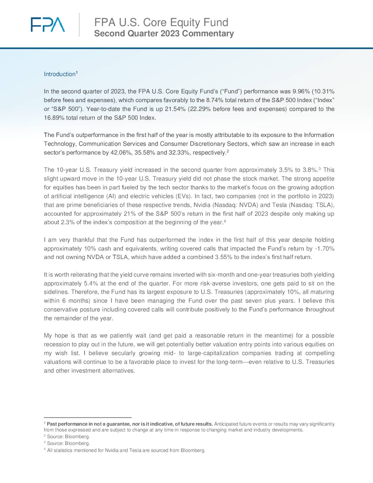 FPA U.S. Core Equity Fund Second Quarter 2023 Commentary | Seeking Alpha