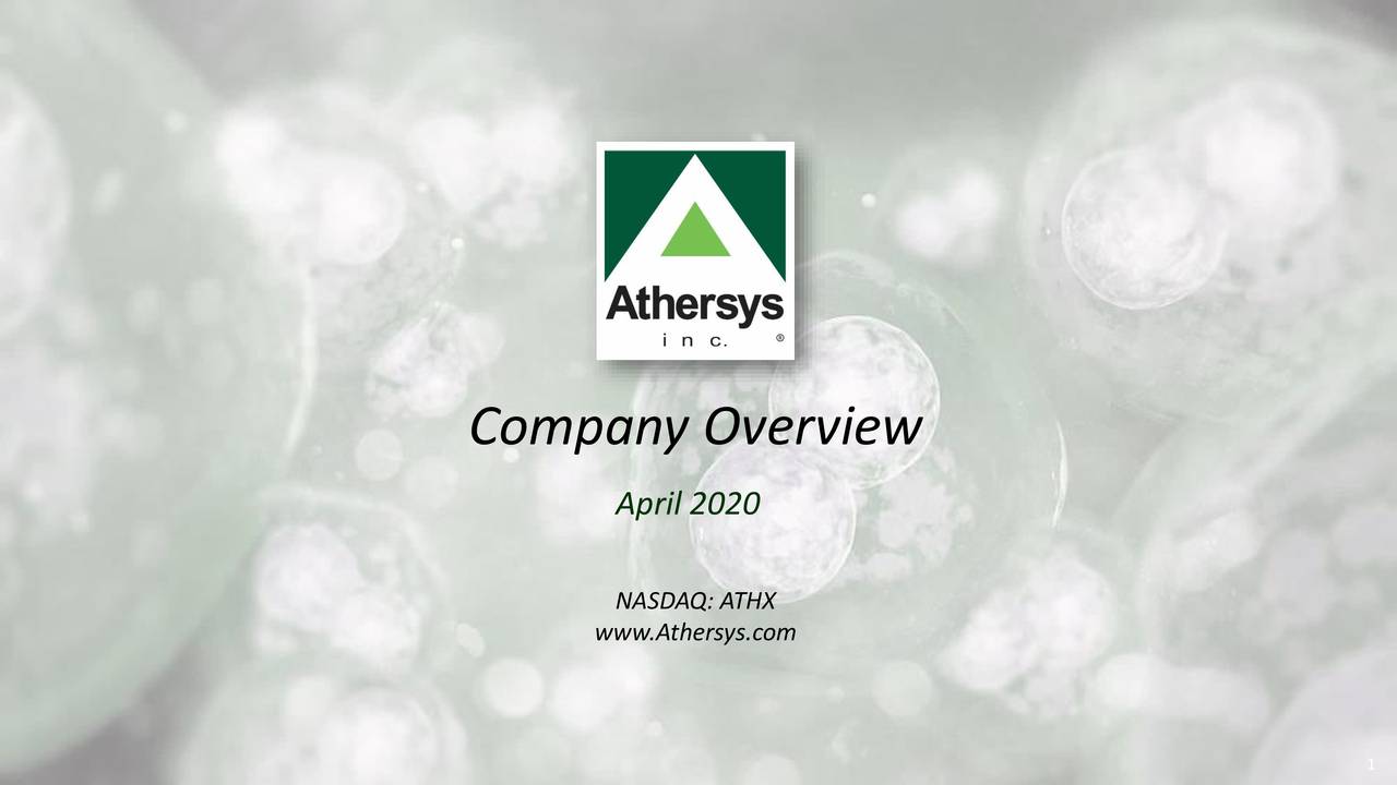 Athersys, Inc. 2020 Q1 - Results - Earnings Call Presentation (OTCMKTS ...