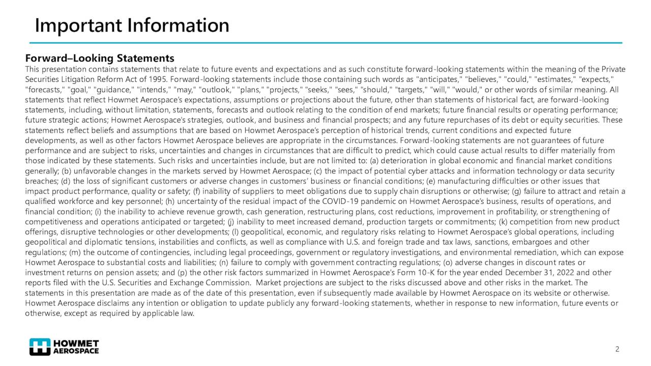 Howmet Aerospace Inc. 2023 Q2 - Results - Earnings Call Presentation ...