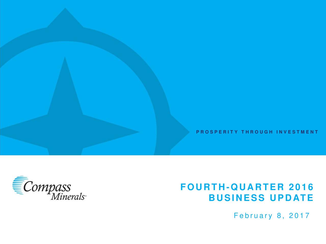 Compass Minerals International, Inc. 2016 Q4 - Results - Earnings Call ...