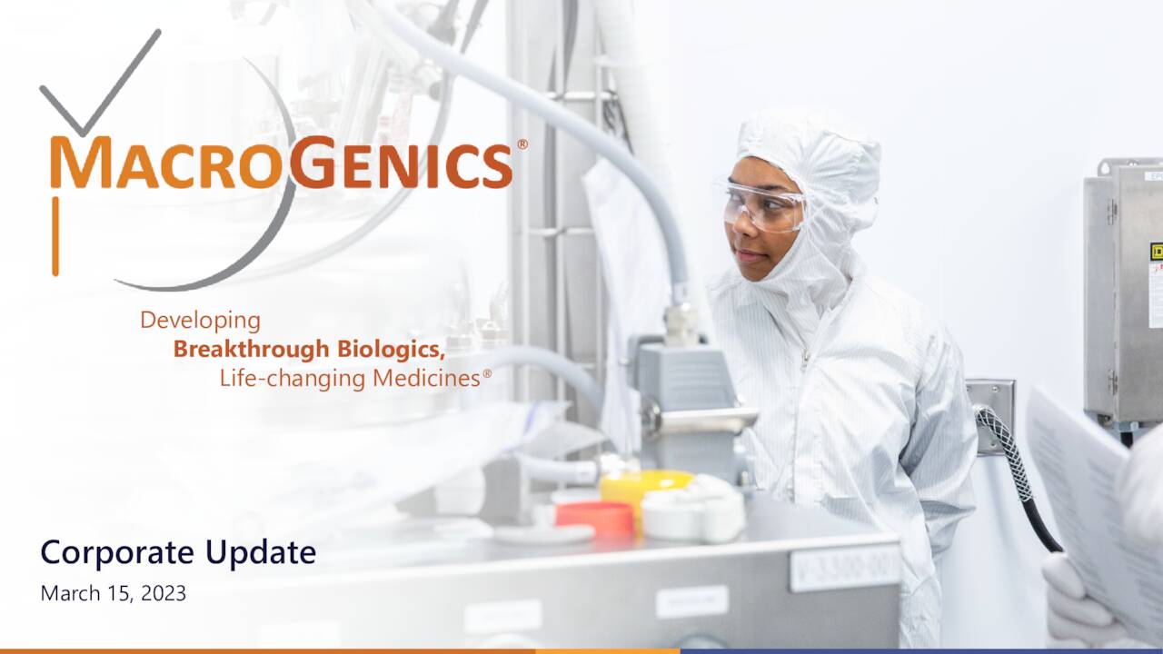 MacroGenics (MGNX) Investor Presentation - Slideshow (NASDAQ:MGNX ...