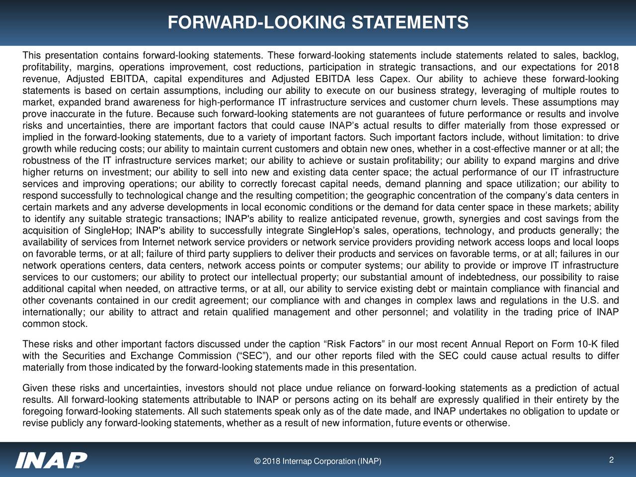 Internap Network Services Corporation 2018 Q2 - Results - Earnings Call ...