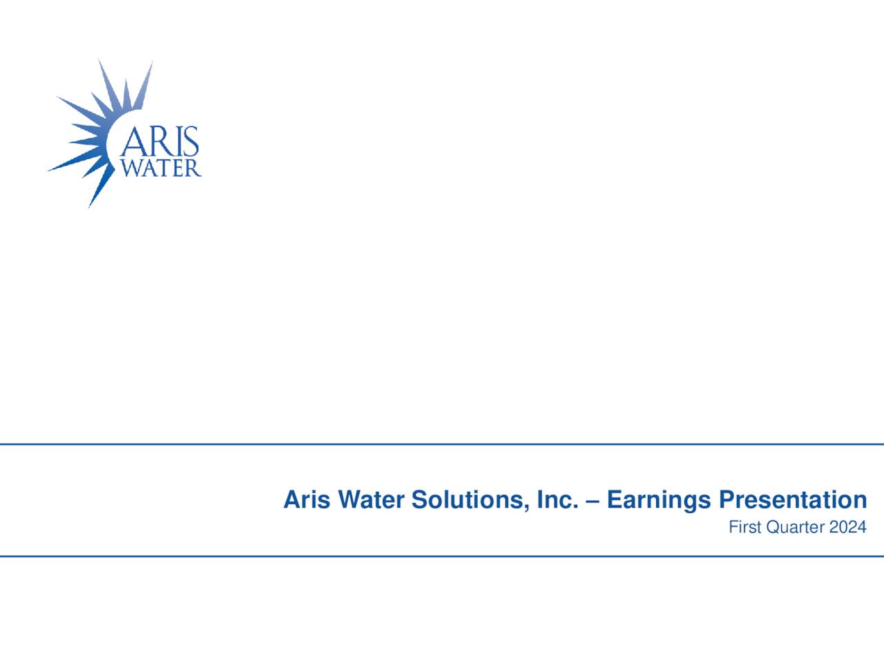 Aris Water Solutions, Inc. 2024 Q2 - Results - Earnings Call ...