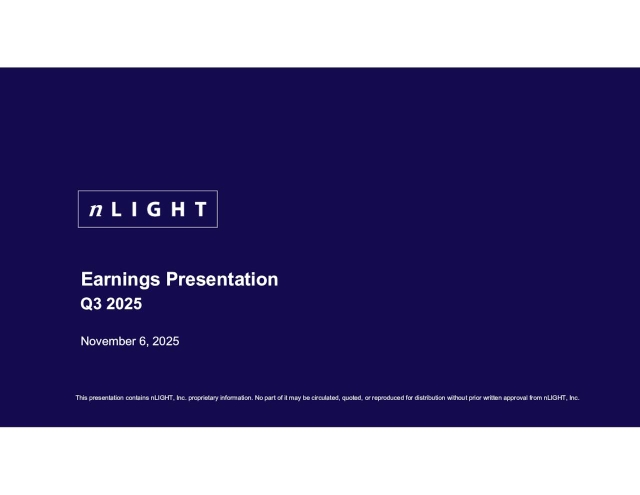 nLIGHT, Inc. 2025 Q3 - Results - Earnings Call Presentation (NASDAQ ...