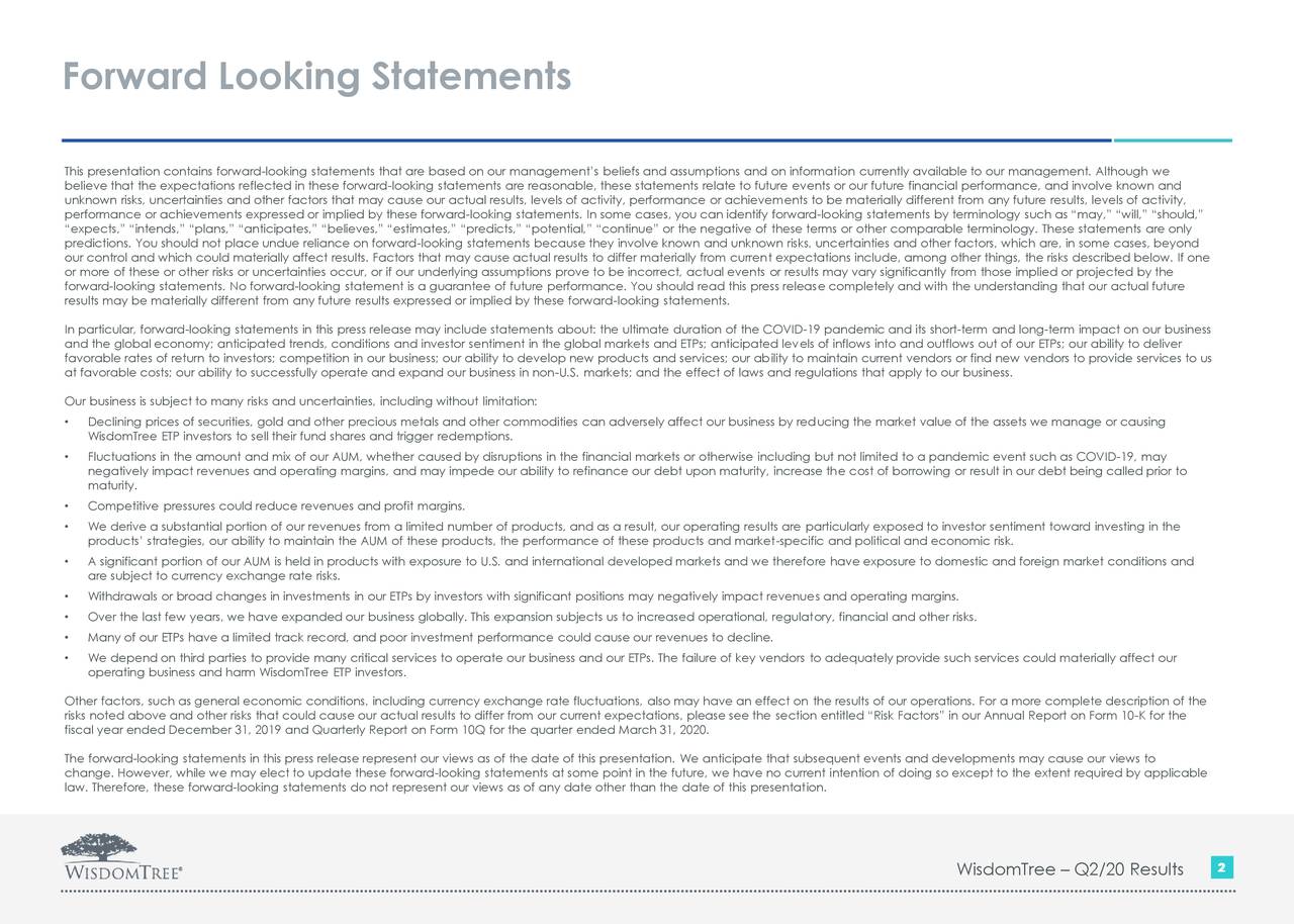 WisdomTree Investments, Inc. 2020 Q2 - Results - Earnings Call ...