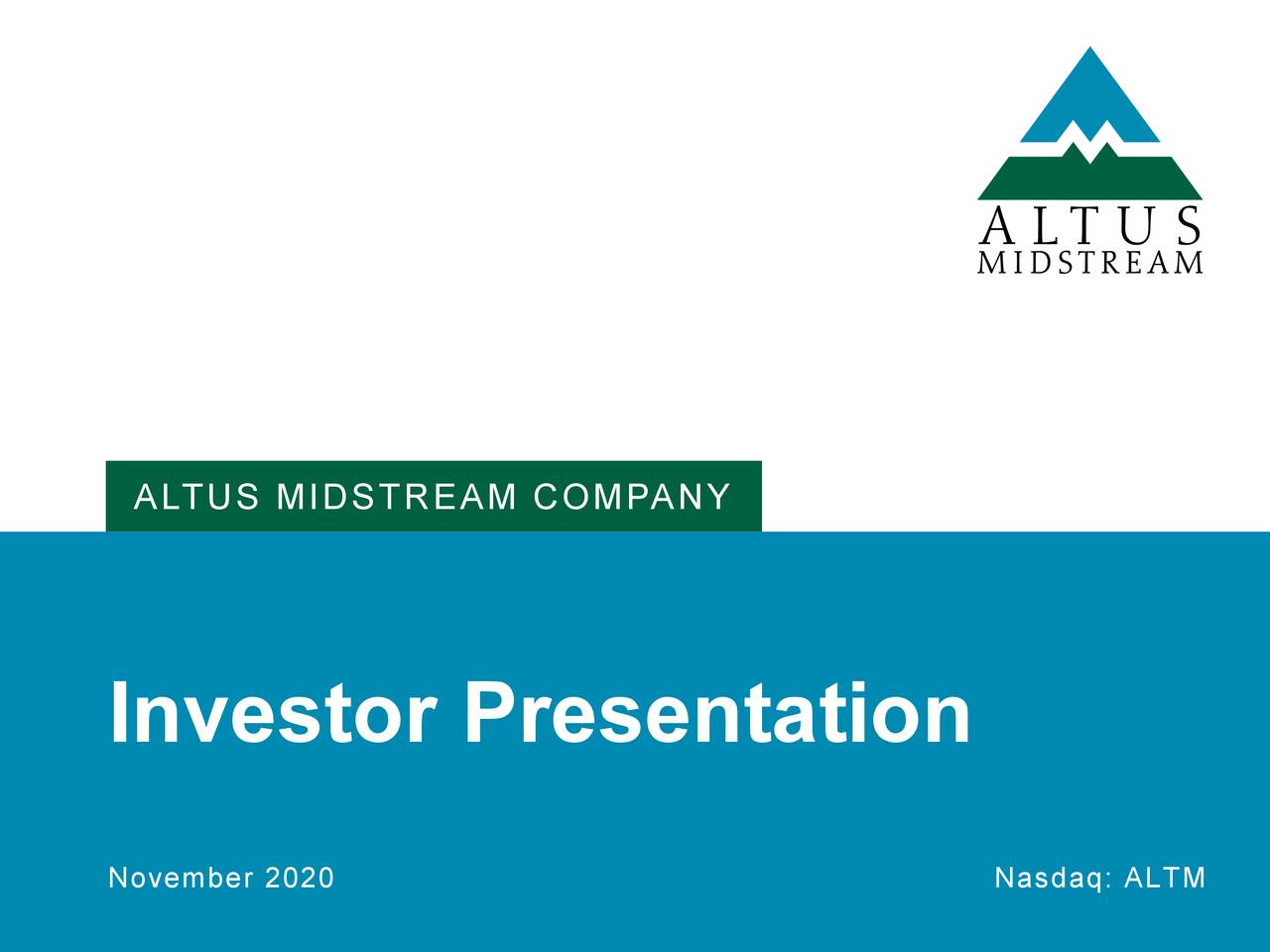 Altus Midstream Company 2020 Q3 - Results - Earnings Call Presentation ...