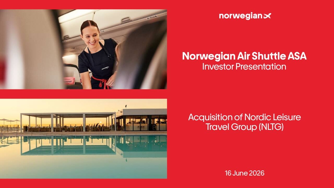 Norwegian Air Shuttle ASA (NWARF) Nordic Leisure Travel Group AB, - M&A ...