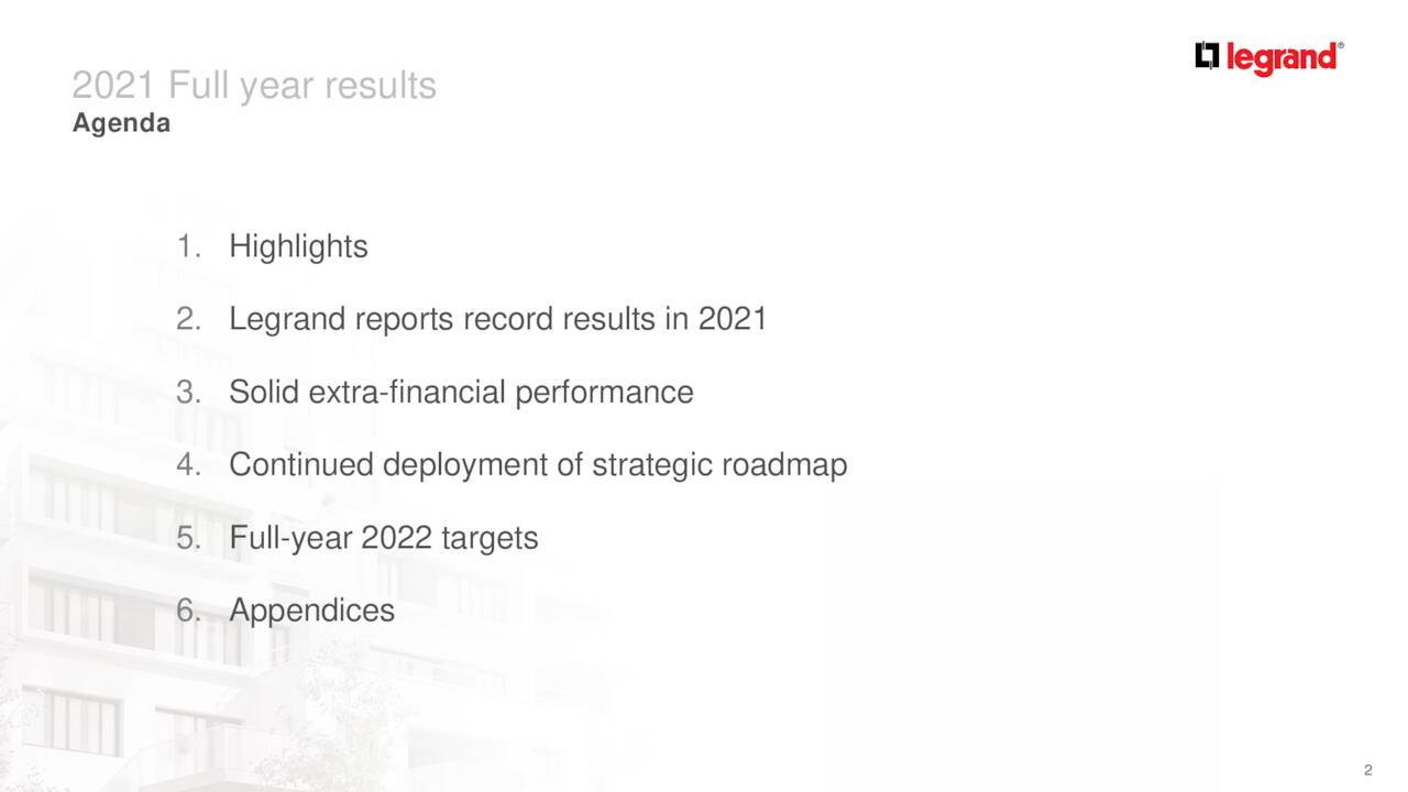 Legrand SA 2021 Q4 - Results - Earnings Call Presentation (OTCMKTS:LGRVF) | Seeking Alpha