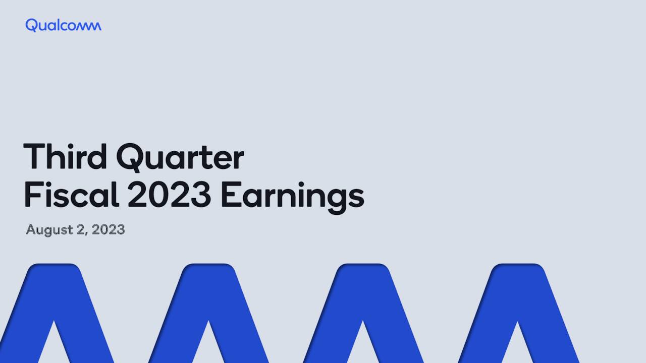 QUALCOMM Incorporated 2023 Q3 - Results - Earnings Call Presentation (NASDAQ:QCOM) | Seeking Alpha