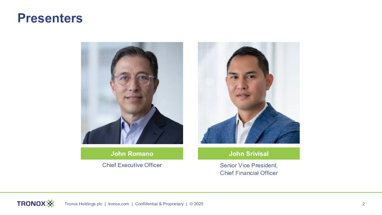 Tronox Holdings plc 2025 Q2 - Results - Earnings Call Presentation (NYSE:TROX) | Seeking Alpha