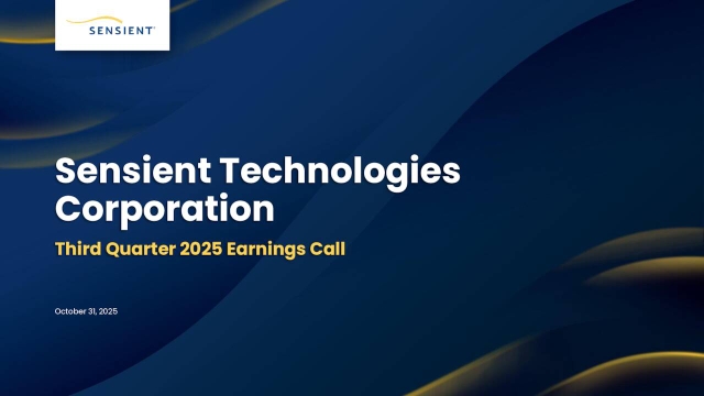 Sensient Technologies Corporation 2025 Q3 - Results - Earnings Call ...