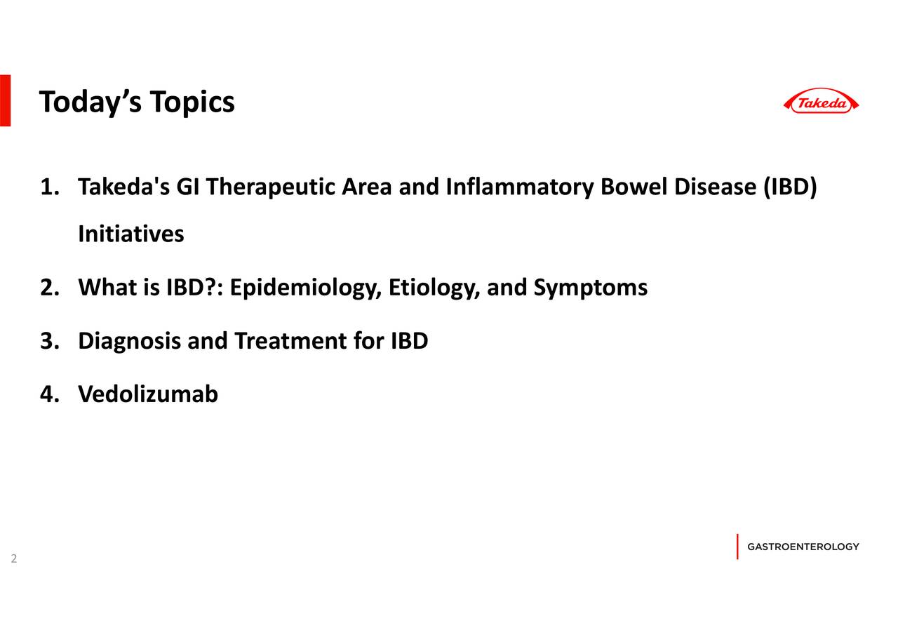 Takeda Pharmaceutical (TAK) Presents On Inflammatory Bowel Disease ...