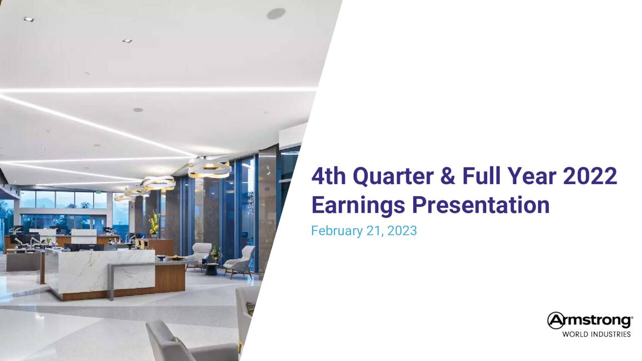 Armstrong World Industries, Inc. 2022 Q4 - Results - Earnings Call ...