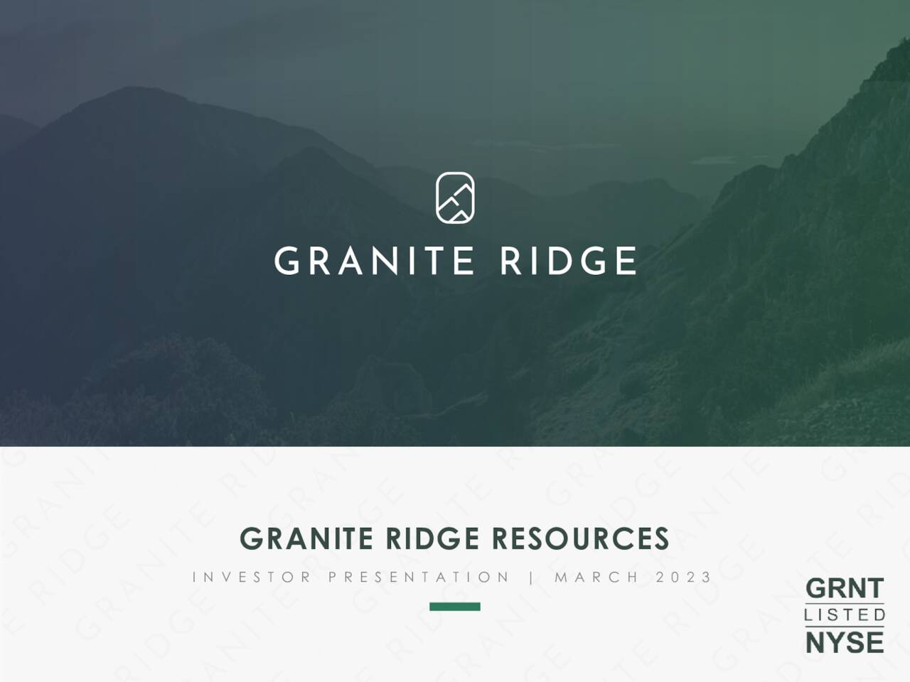 Granite Ridge Resources, Inc. 2022 Q4 - Results - Earnings Call ...