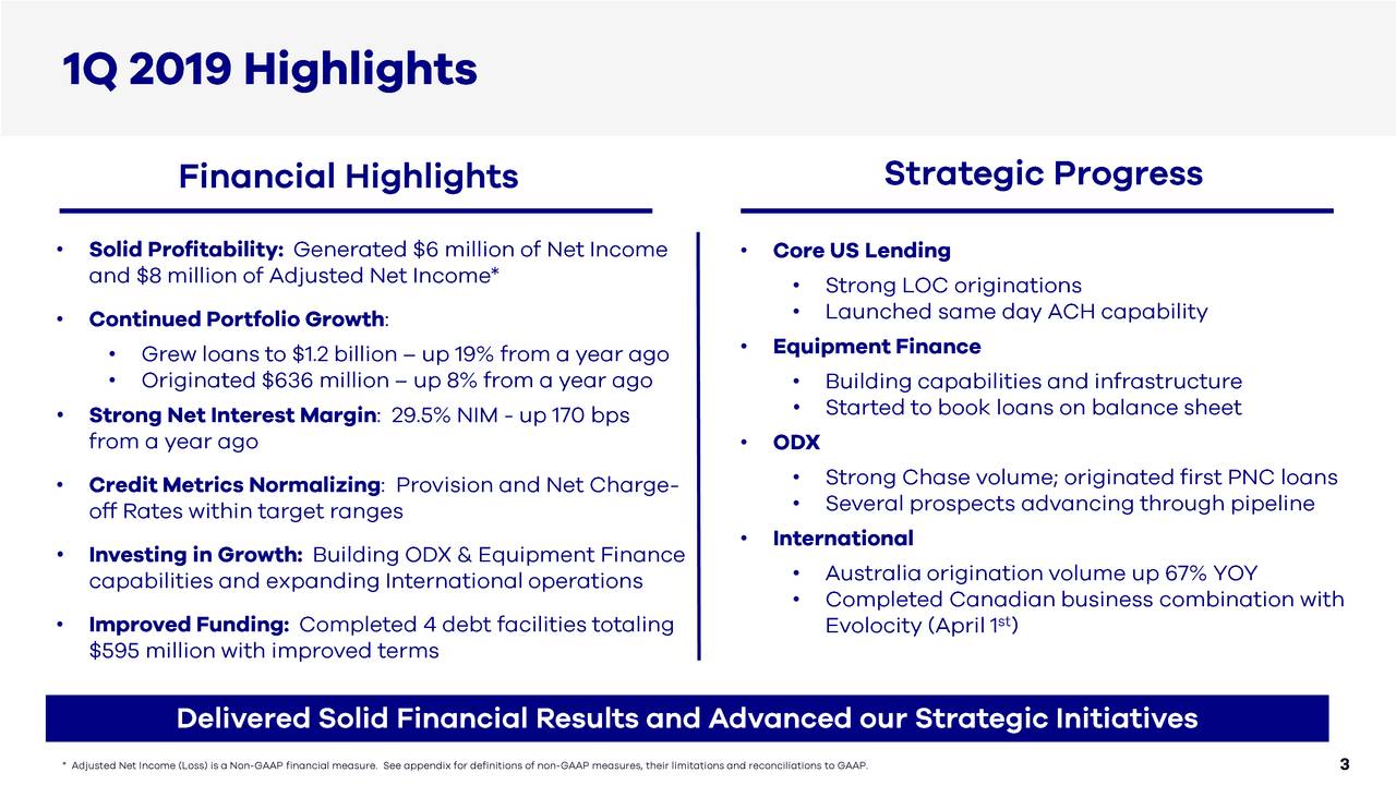 On Deck Capital, Inc. 2019 Q1 - Results - Earnings Call Slides (NYSE:ONDK) | Seeking Alpha