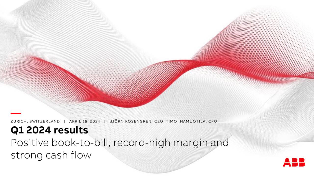 ABB Ltd 2024 Q1 - Results - Earnings Call Presentation (OTCMKTS:ABBNY ...