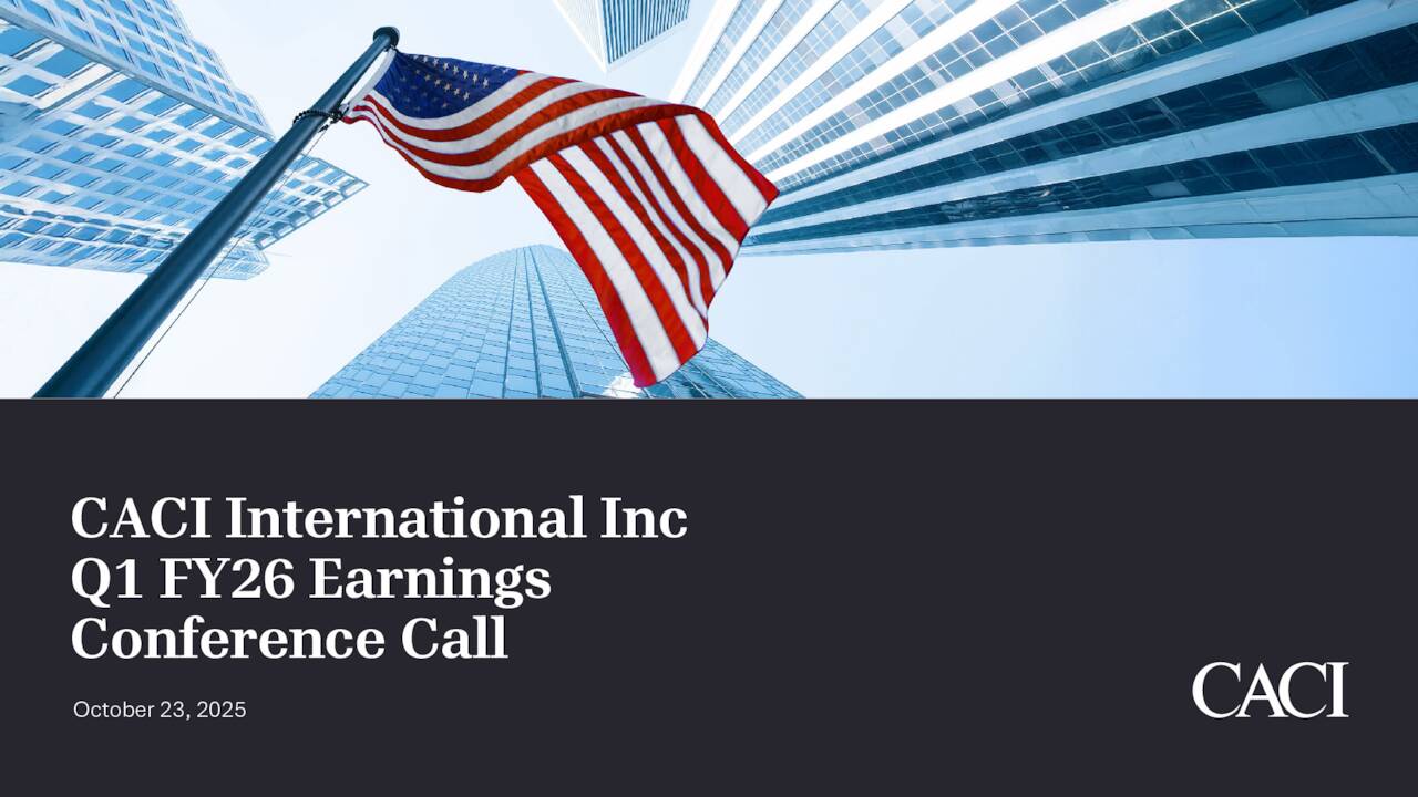 CACI International Inc 2026 Q1 - Results - Earnings Call Presentation ...