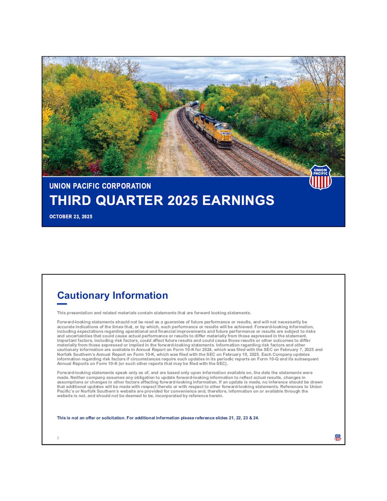 Union Pacific Corporation 2025 Q3 - Results - Earnings Call ...