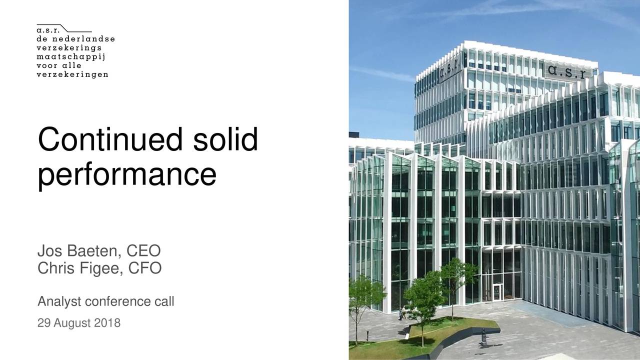 ASR Nederland N.V. ADR 2018 Q2 - Results - Earnings Call Slides ...