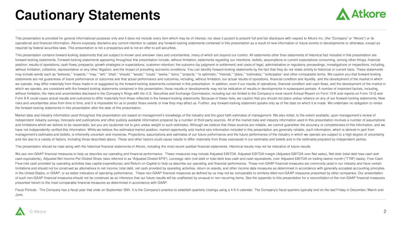 Atkore Inc. 2023 Q3 - Results - Earnings Call Presentation (NYSE:ATKR ...