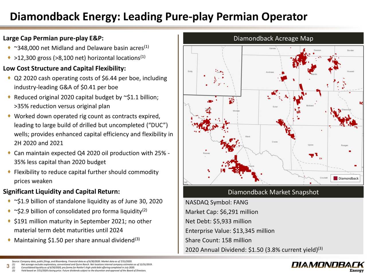 Diamondback Energy, Inc. 2020 Q2 - Results - Earnings Call Presentation ...