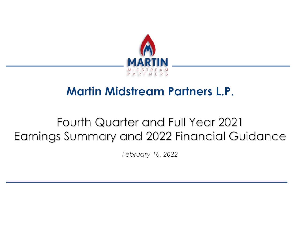 Martin Midstream Partners L.P. 2021 Q4 - Results - Earnings Call ...