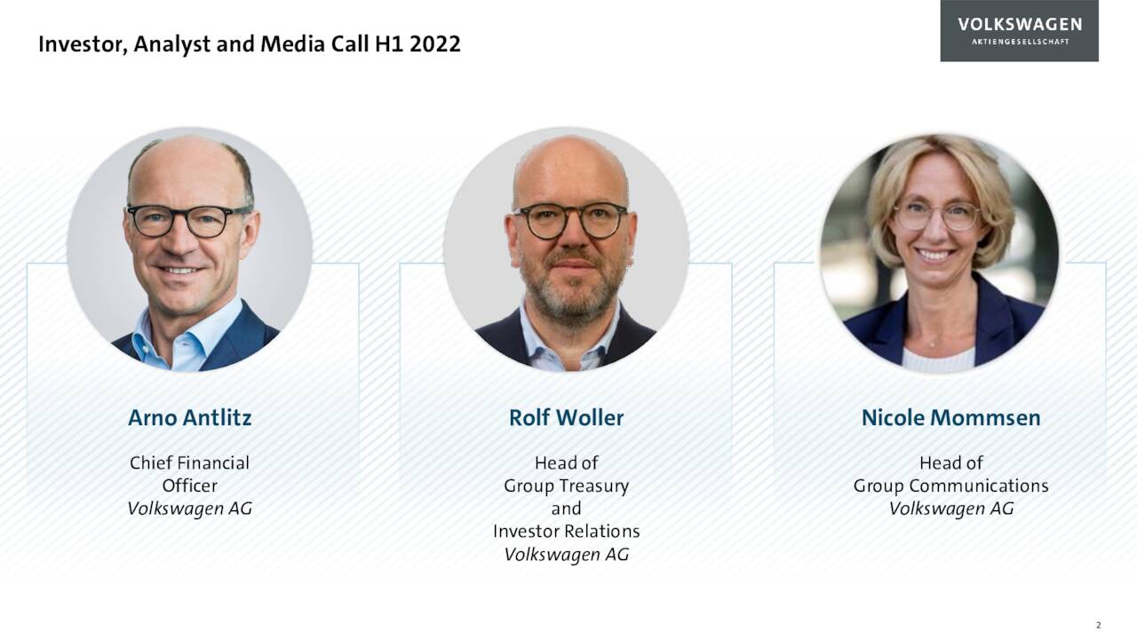 Volkswagen AG 2022 Q2 - Results - Earnings Call Presentation (OTCMKTS:VWAGY) | Seeking Alpha